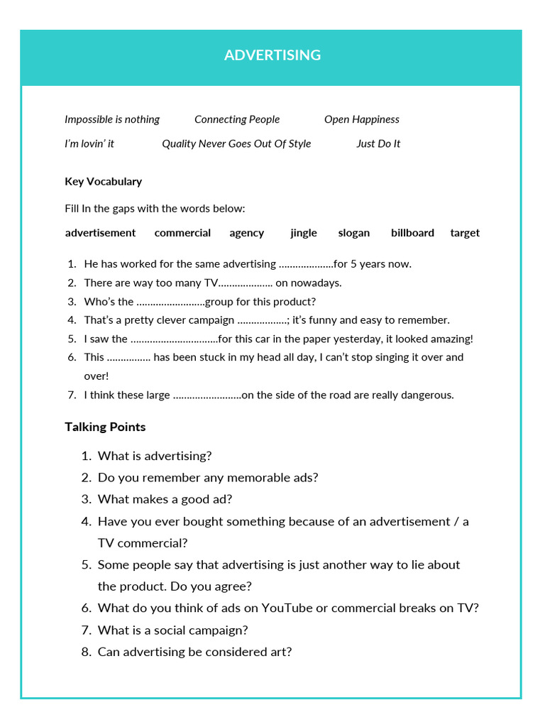 Advertising Insights for Students | PDF | Career & Growth | Self ...