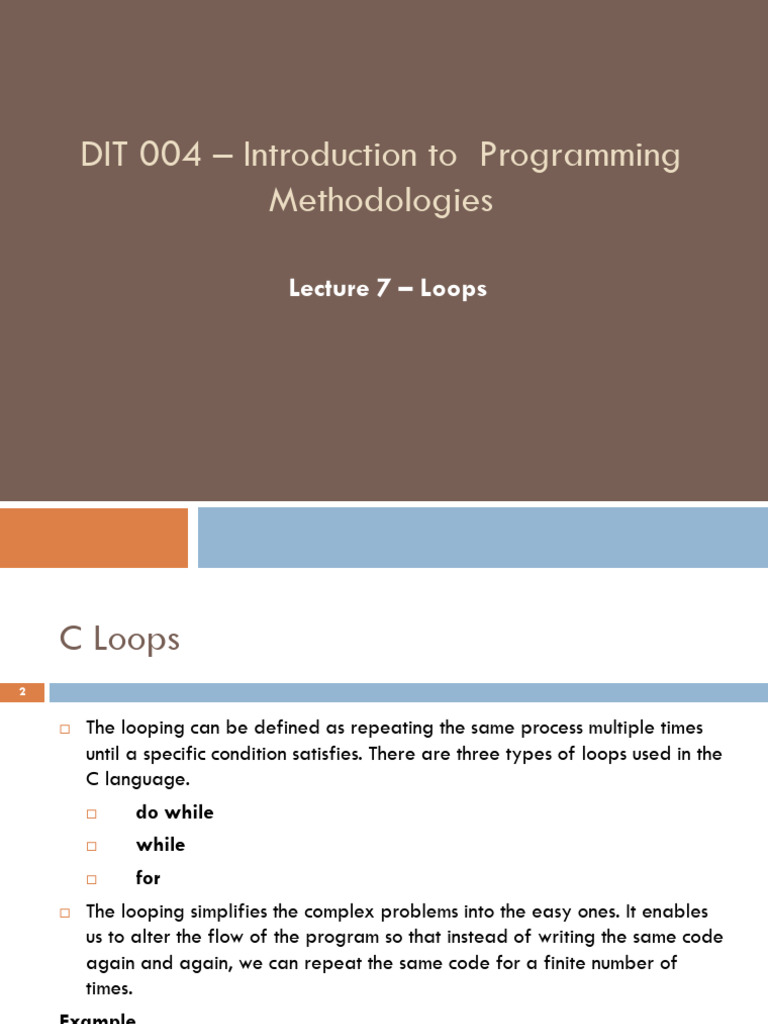 Lecture 7 - Program Control Structures - Loops | Download Free PDF ... Lecture 7 - Program Control Structures - Loops | Download Free PDF ...