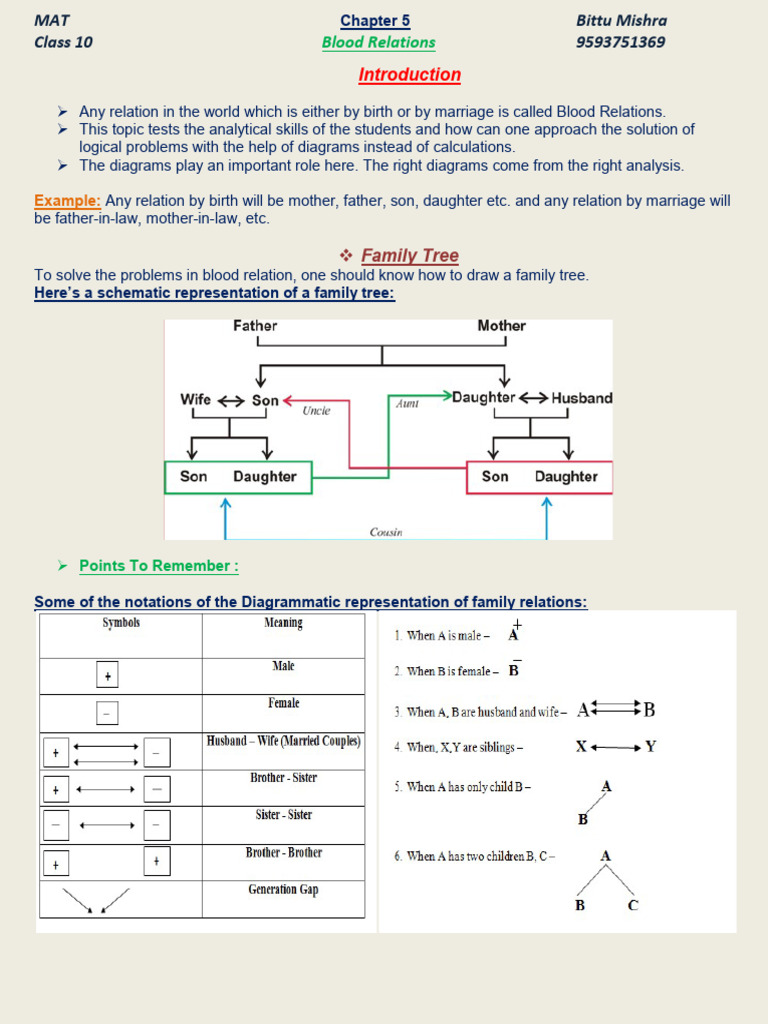 L-5 & 6 Blood Relation | PDF | Family | Living Arrangements