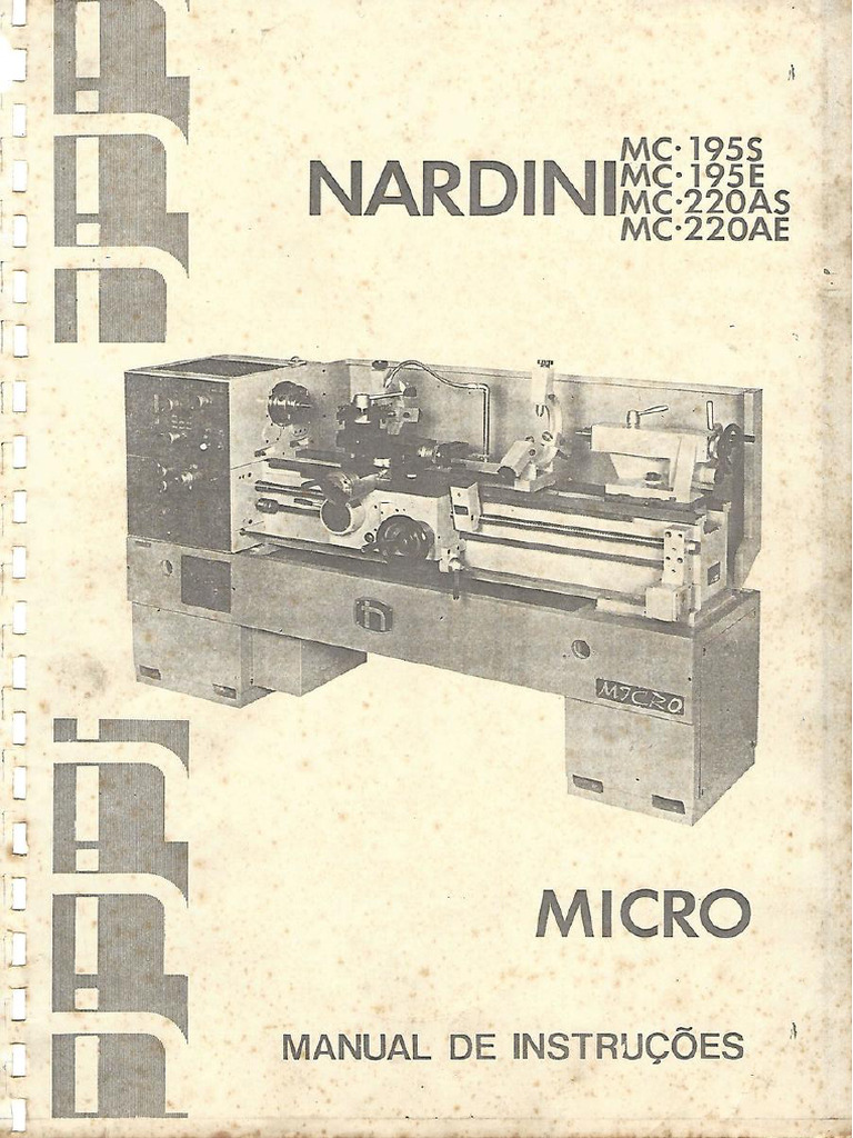 Manual Torno Nardini MC 220 Ae PDF Free | PDF