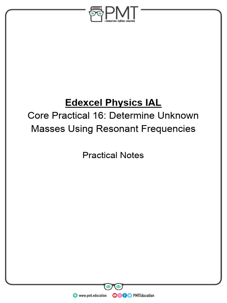 CP 16 - Determine Unknown Masses Using Resonant Frequencies | PDF ...