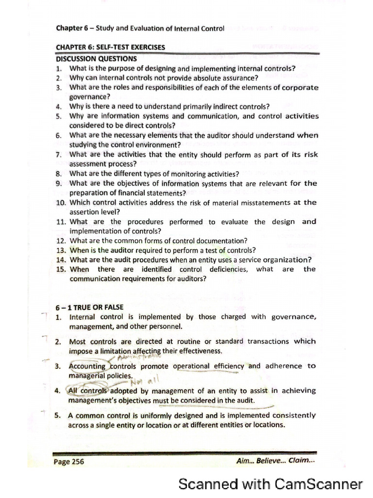 Aud Chapter 7 - Internal Control | PDF