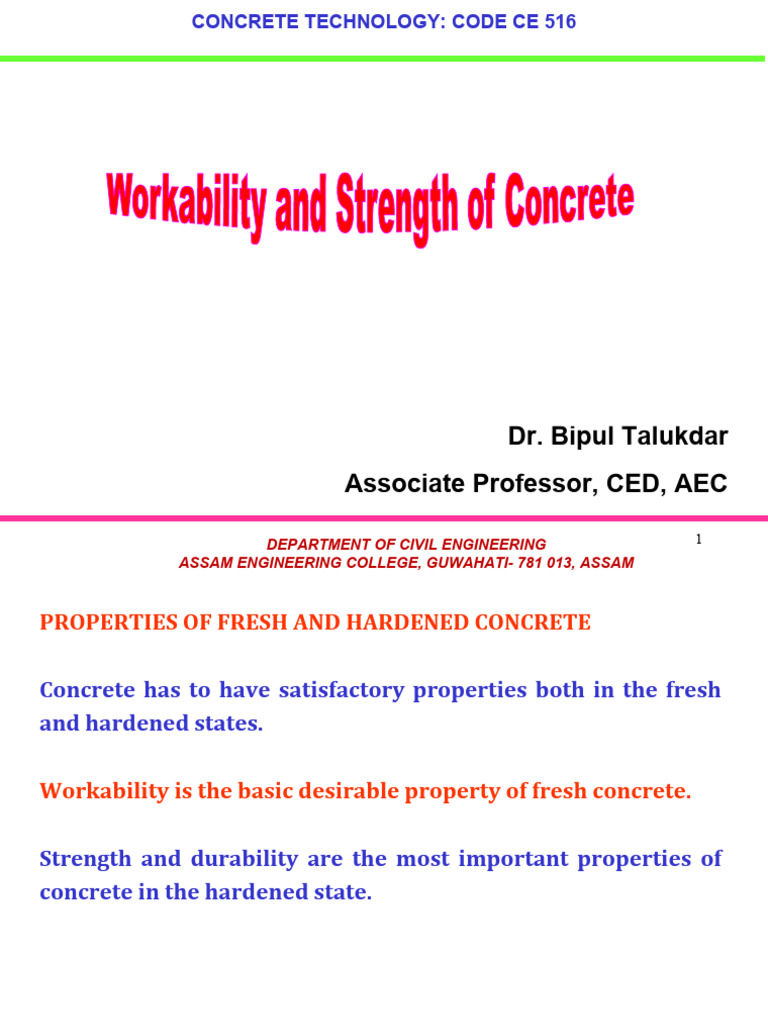 4. Workability and Strength of Concrete | PDF | Concrete | Deformation (Engineering)