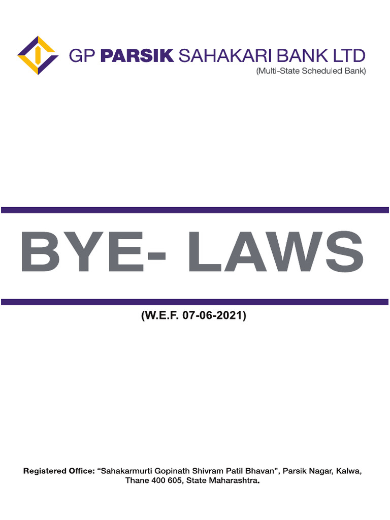 Bye Laws Amendments 2021 | Download Free PDF | Banks | Reserve Bank Of India
