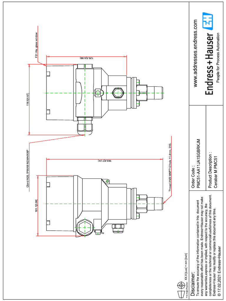 Cerabar M PMC51-drawing (PressT) | PDF