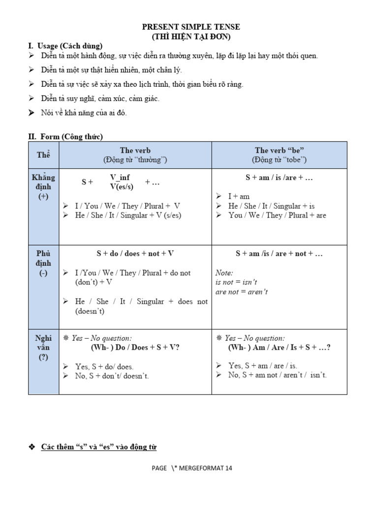 Present Simple Tense | PDF