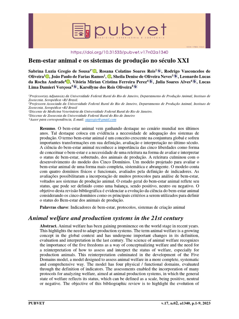 Bem-Estar Animal e Os Sistemas de Producao No Secu | PDF | Science ...