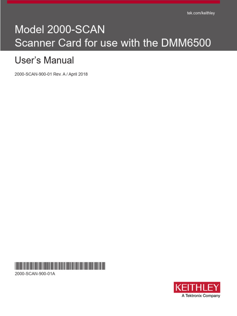 Keithley 2000 Scan Handbuch 900 01a April 2018 | PDF | Electrical ...