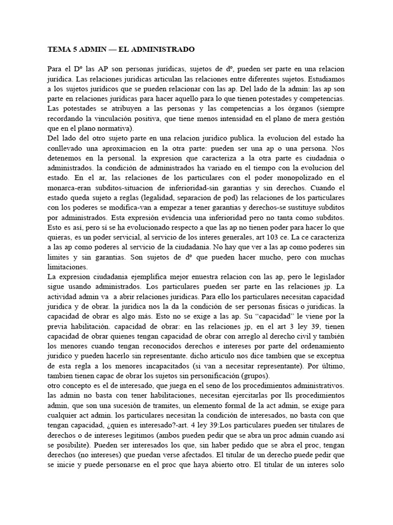 Tema 5 Admin | PDF | Derecho Constitucional | Derechos