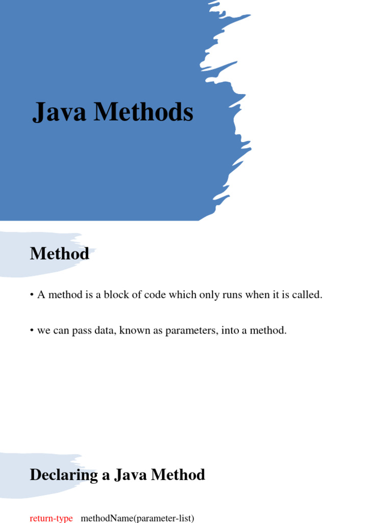 5 Java Methods | PDF | Parameter (Computer Programming) | Method ... 5 Java Methods | PDF | Parameter (Computer Programming) | Method ...