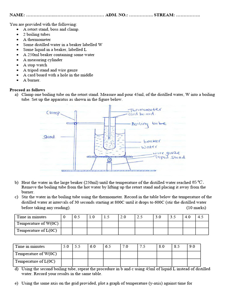 FORM FOUR PRACTICAL | PDF | Distillation | Pendulum