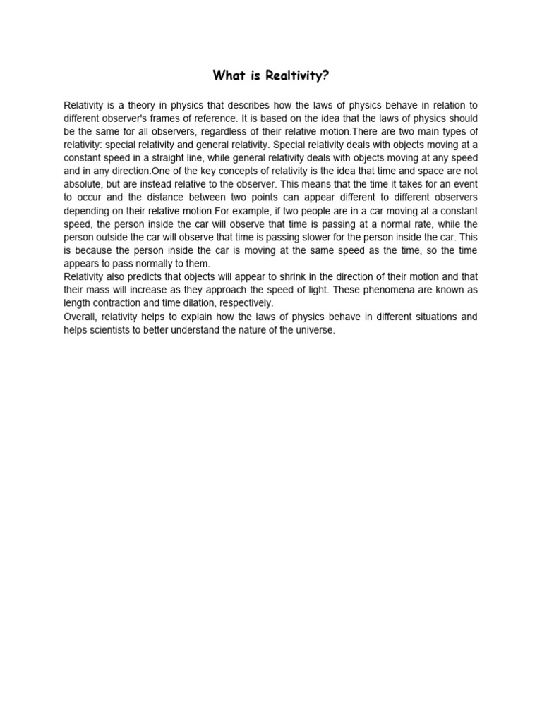What Is Realtivity | PDF | Philosophy