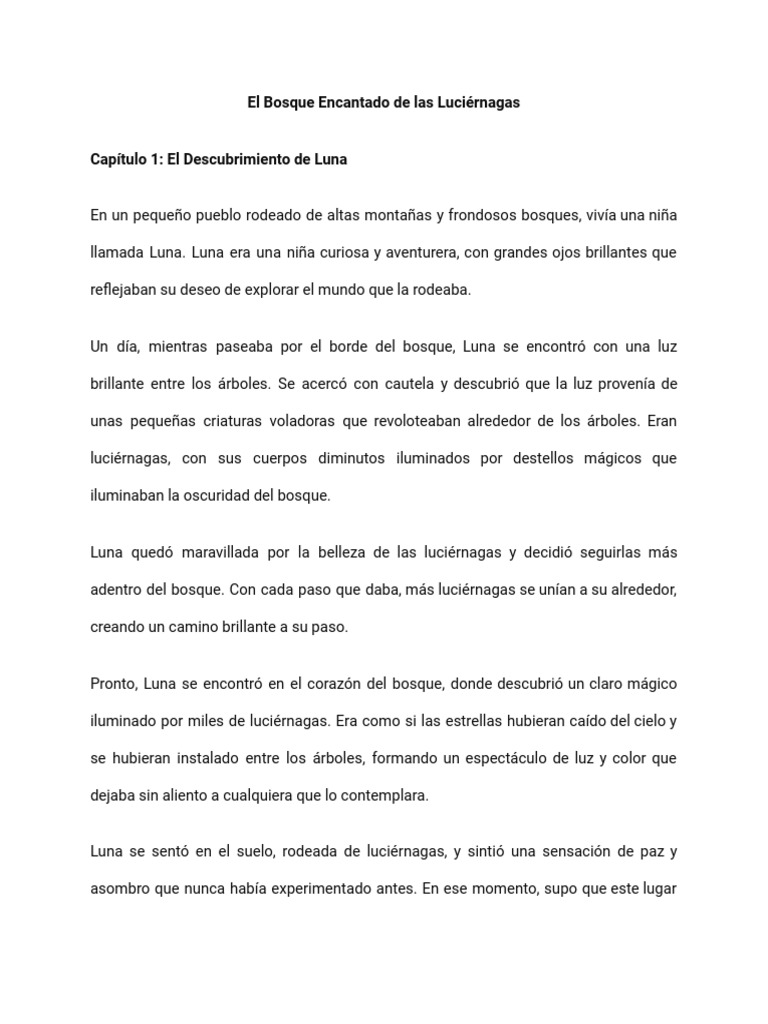 El Bosque Encantado de Luciérnagas | PDF | Luna | Cielo