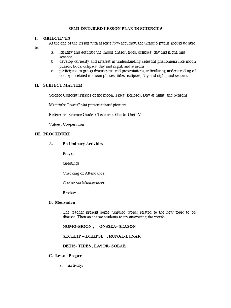 The Moon Lesson Plan | Download Free PDF | Eclipse | Earth