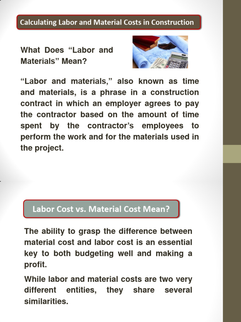CE 425C - Labor and Material Costs in Construction | PDF