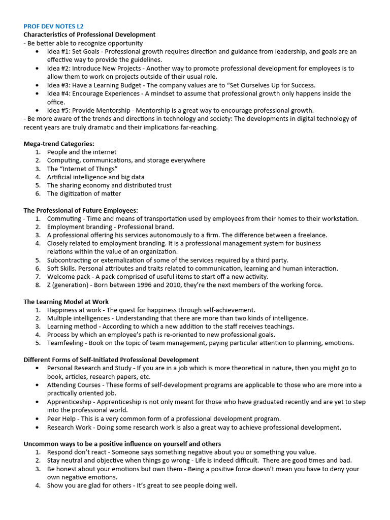 Prof Dev L2 | PDF | Leadership | Learning