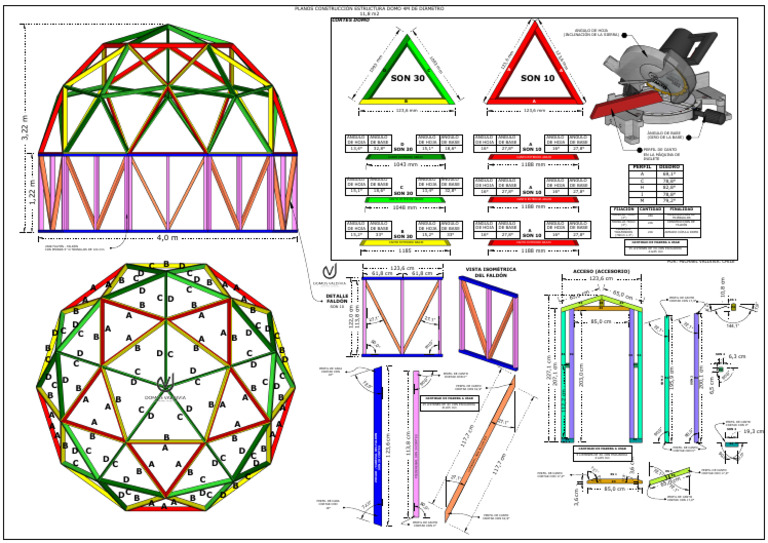 Planos para Construir un Domo de 4m | PDF