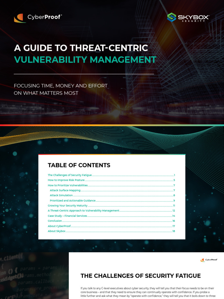 A Guide To Threat-Centric Vulnerability Management (202x) - CyberProof-19pg | PDF ...