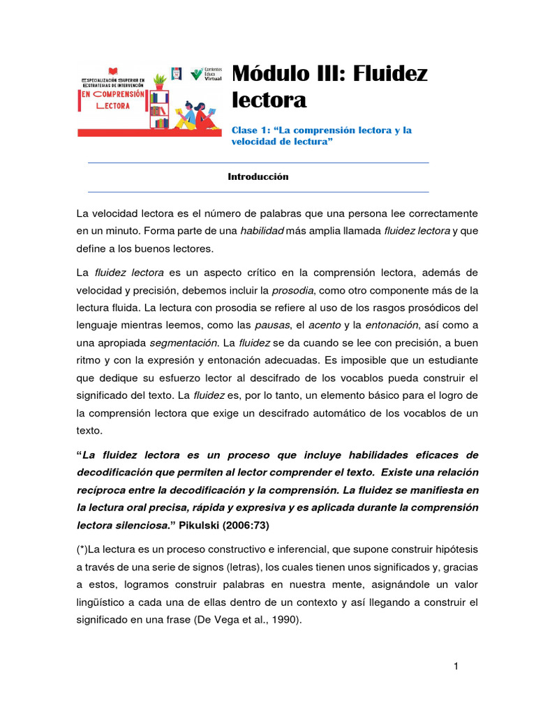 Fluidez Lectora en Educación Primaria | PDF | Comprensión lectora ...