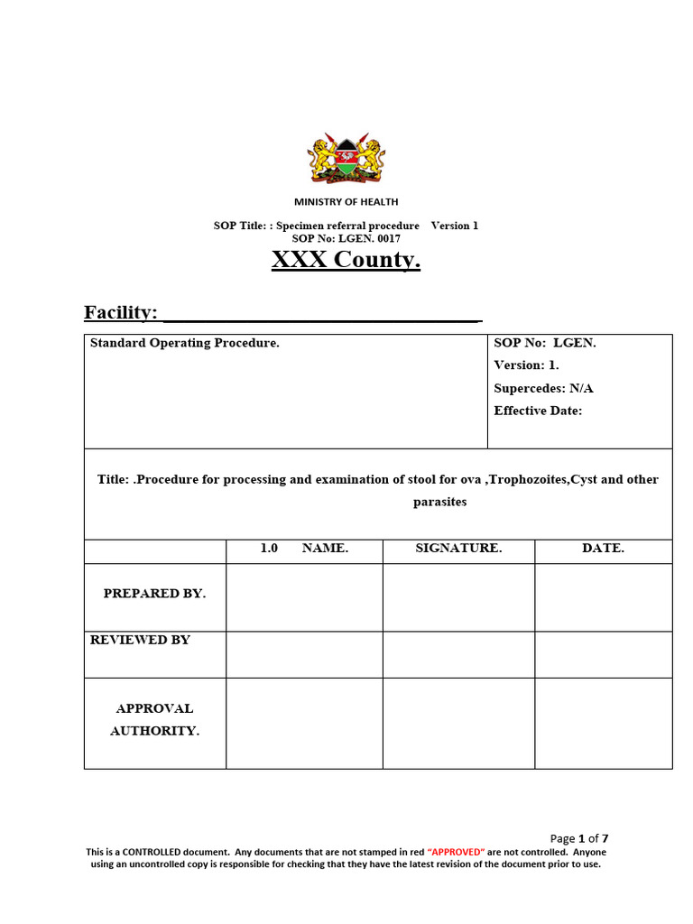 PARA-02. Procedure for processing stool for Ova, Trophozoites,Cyst and ...