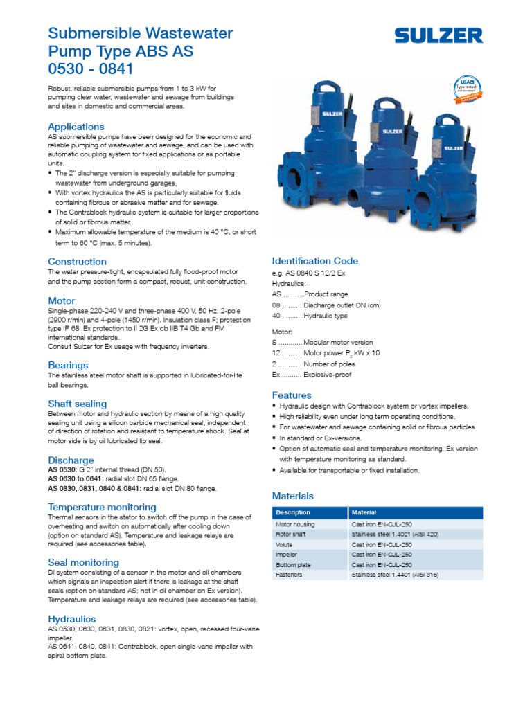 Abs - As 0530-0841 | PDF | Screw | Pump