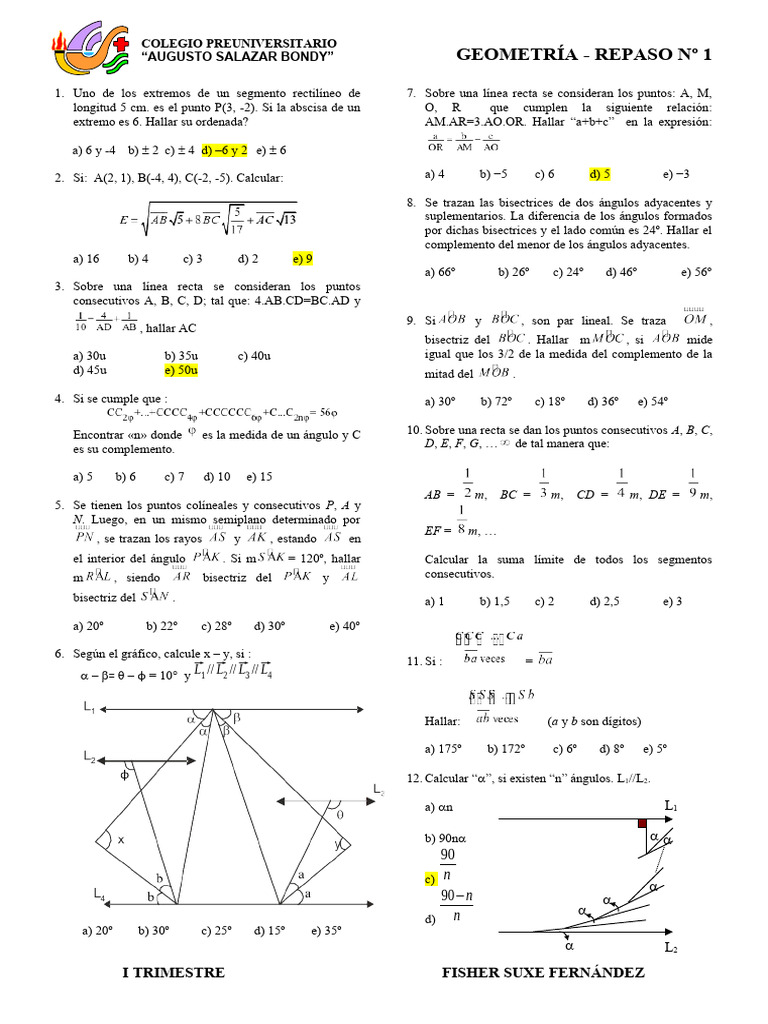 Segmentos - Triangulos I - Claves | Descargar gratis PDF | Geometría euclidiana | Matemáticas