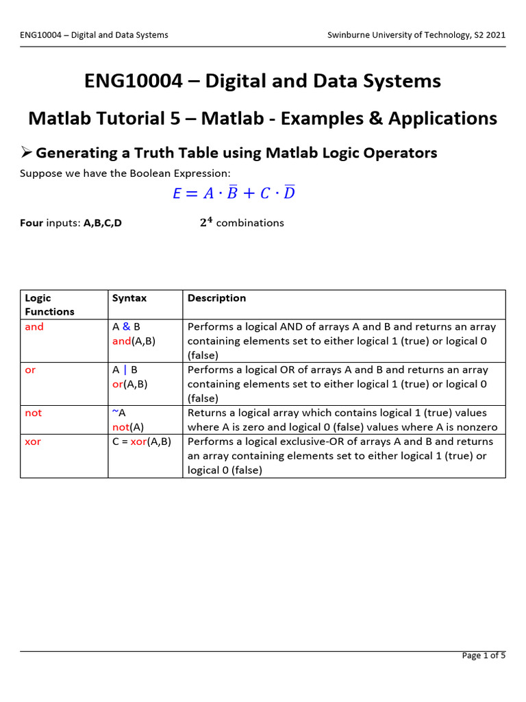 ENG10004 Laboratory Note Week05 | PDF | Software Engineering | Computer ...