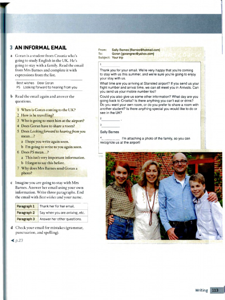 English - File - Pre - Intermediate Writing Informal Email | PDF