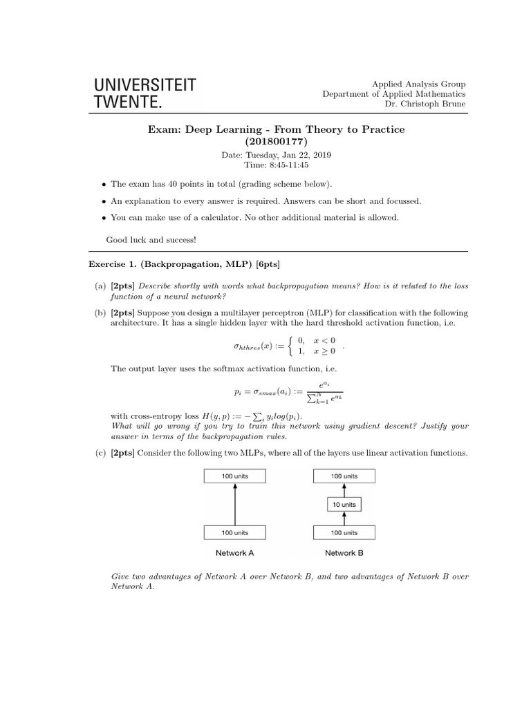 Exam - Deep Learning - From Theory To Practice (201800177) - Jan 22 ...