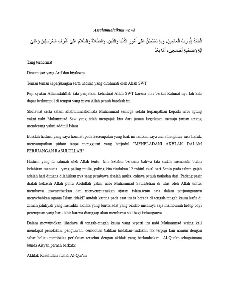 Meneladani Akhlak Dalam Perjuangan Rasulullah | PDF Meneladani Akhlak Dalam Perjuangan Rasulullah | PDF