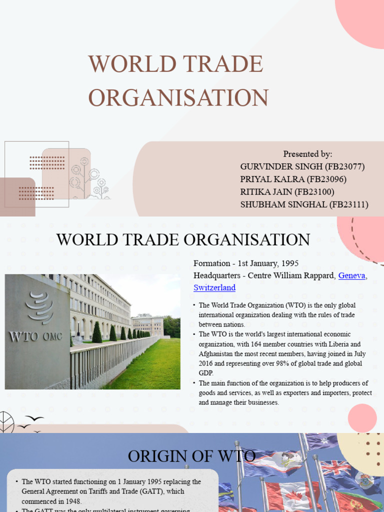 World Trade Organisation | PDF | World Trade Organization | General ...