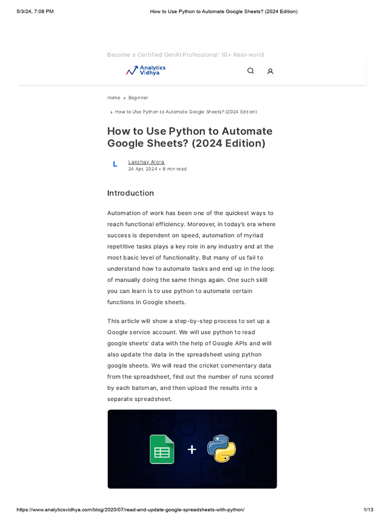 How to Use Python to Automate Google Sheets_ (2024 Edition) | Download ... How to Use Python to Automate Google Sheets_ (2024 Edition) | Download ...