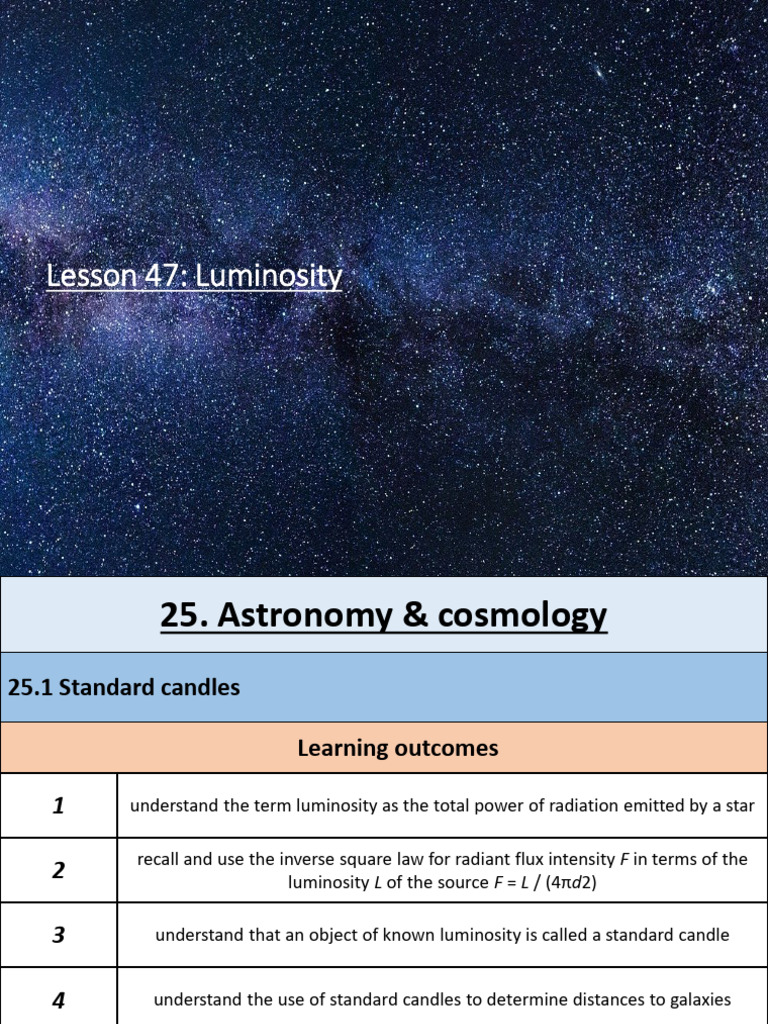 Understanding Standard Candles in Astronomy | PDF | Redshift | Stars