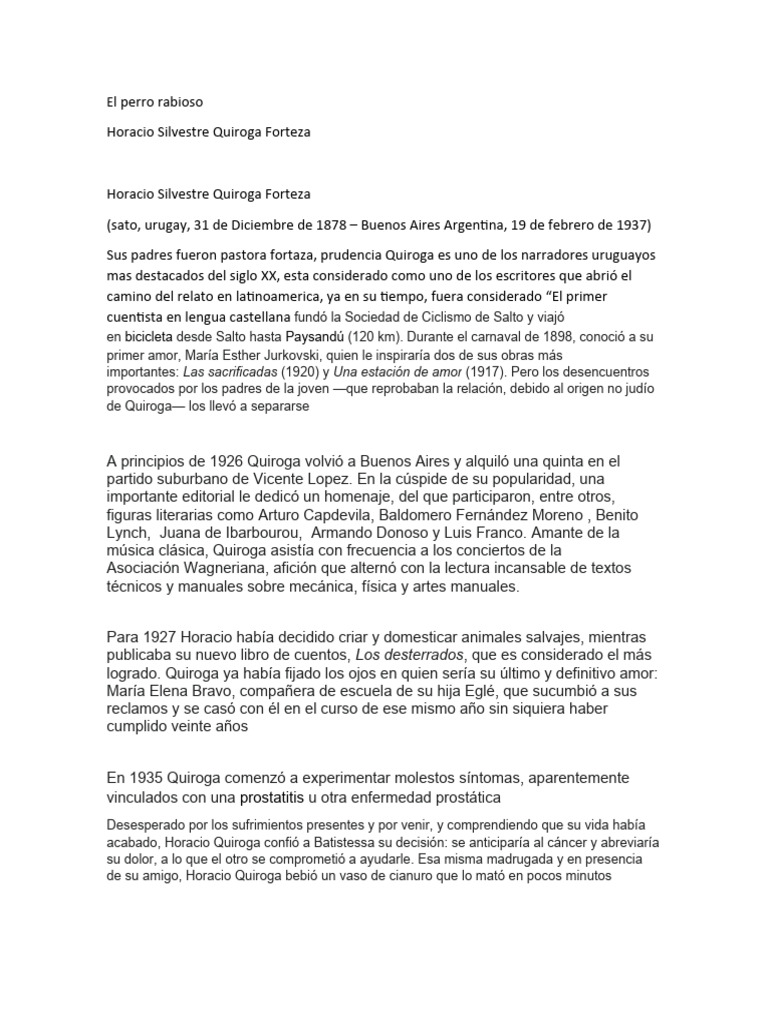 Historia y Análisis de "El Perro Rabioso" | PDF