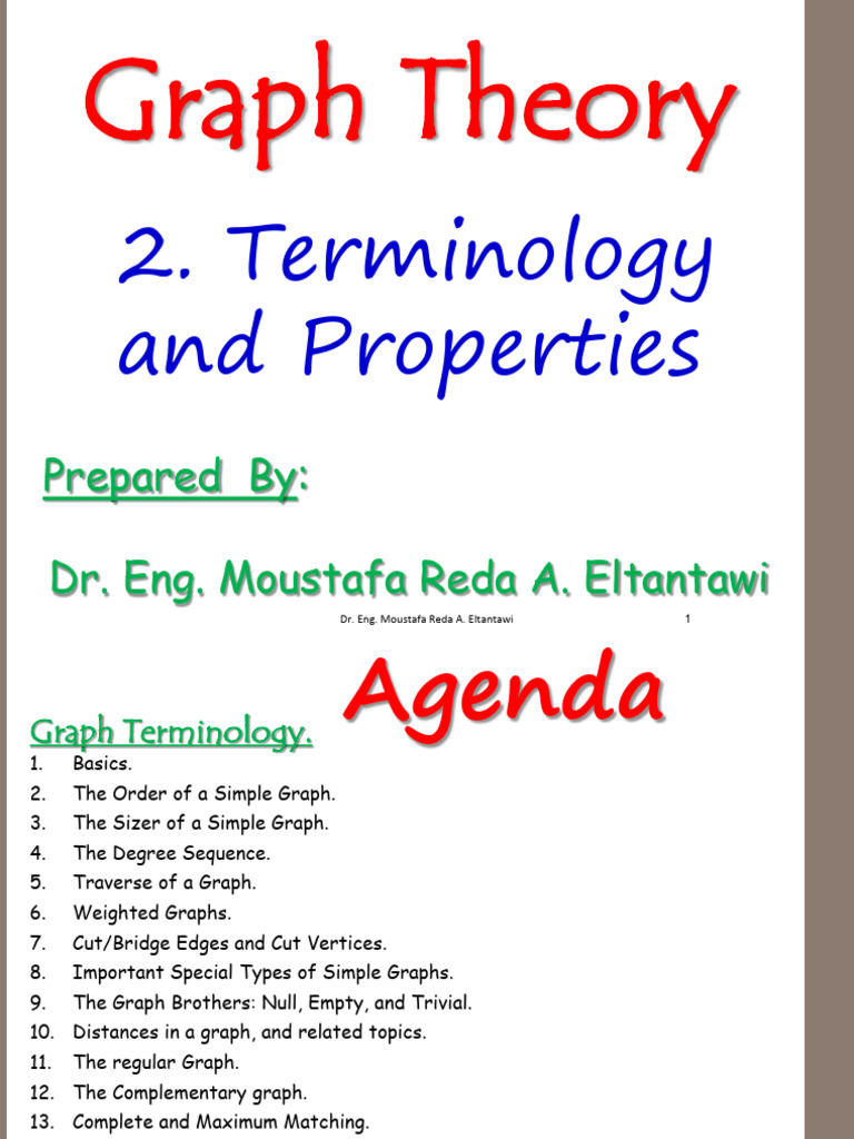 Graph Theory - Terminology and Properties - Student Version - Part One | PDF | Vertex (Graph ...