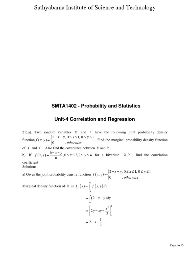 Unit-4 Correlation and Regression | Download Free PDF | Statistical Models | Statistics