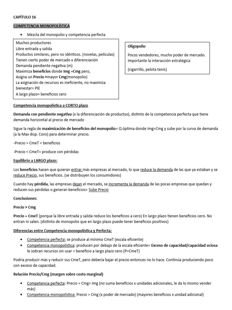 Capítulo 16 Mankiw | PDF | Monopolio | Mercado (economía)