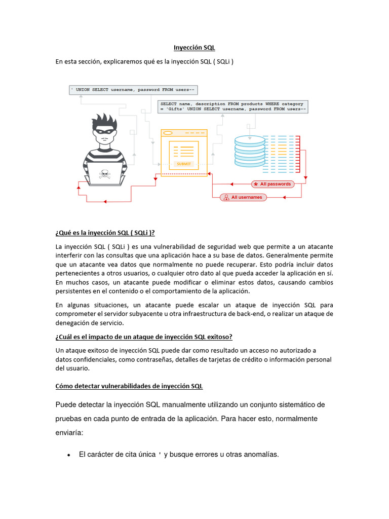 Inyección SQL-1 | PDF | SQL | Bases de datos