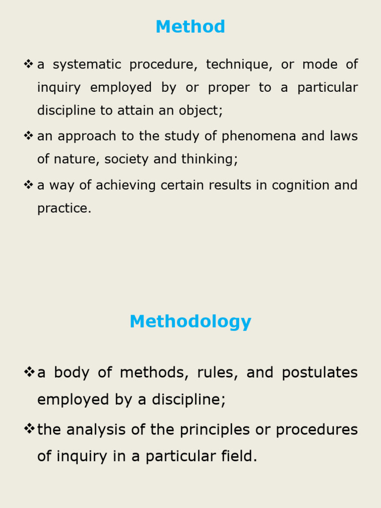 Overview of Scientific Research Methods | PDF | Methodology ...