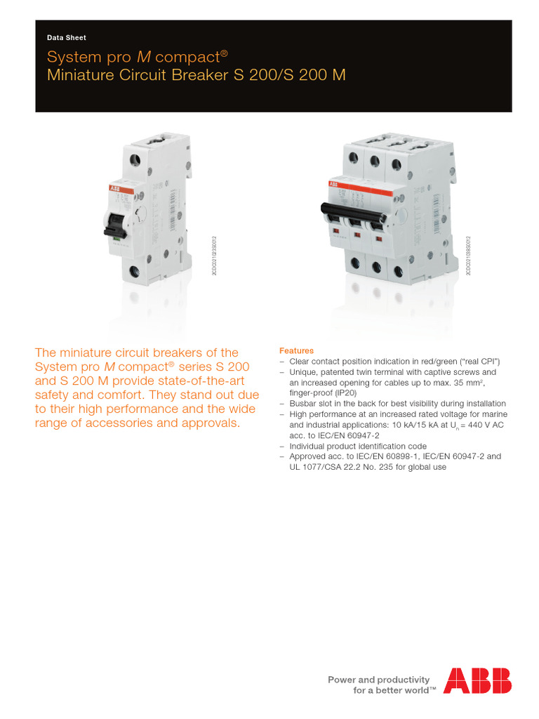 2CDC002157D0201 - Data Sheet S200-S200M | PDF | Alternating Current ...