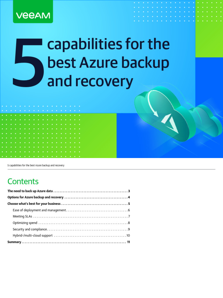 5 Capabilities For The Best Azure Backup And Recovery Veeam Pg Pdf