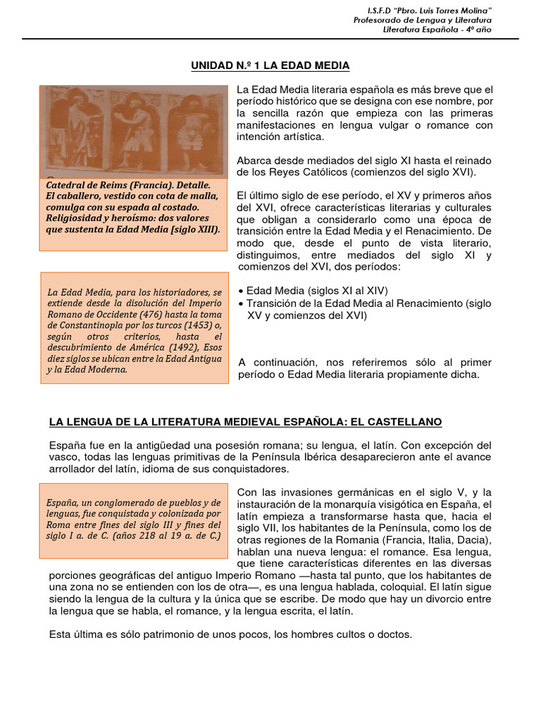 Unidad n1 Edad Media-1 | Descargar gratis PDF | Edades medias | Metro ...