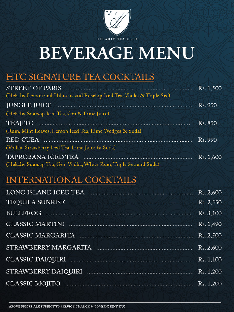 HELADIV Beverage Menu | PDF