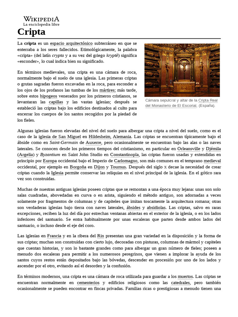 Cripta | PDF | Arquitectura cristiana