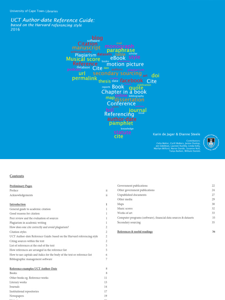 UCT_Author_Date_referencing_2016 | PDF | Citation | Plagiarism