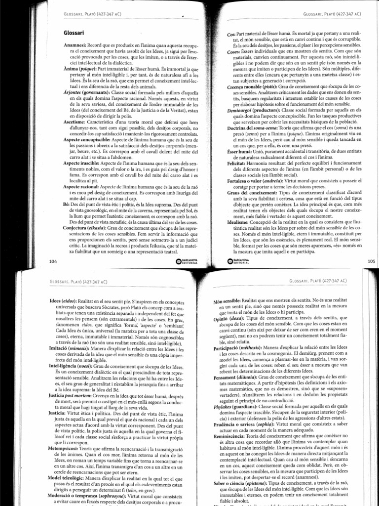 01 Plató Glossari (Noesi) | PDF