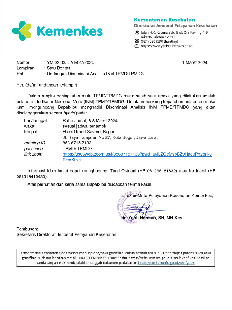 V1 Surat Undangan Analisis INM TPMD | PDF