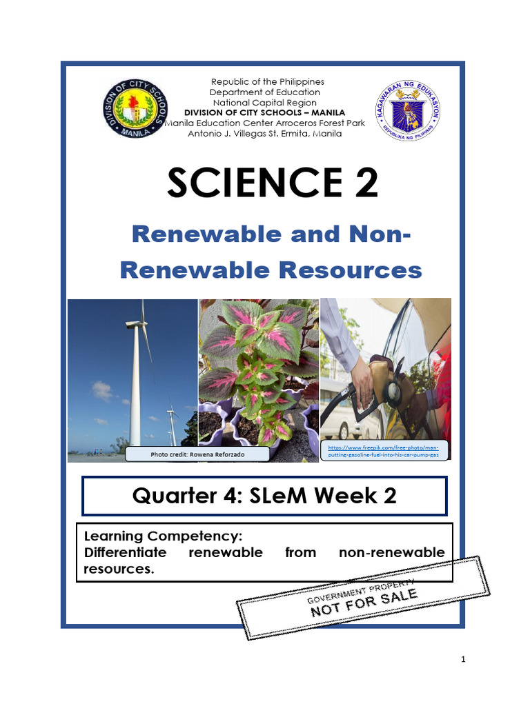 Special Science G2 Q4 W2 1 | Download Free PDF | Renewable Resources ...