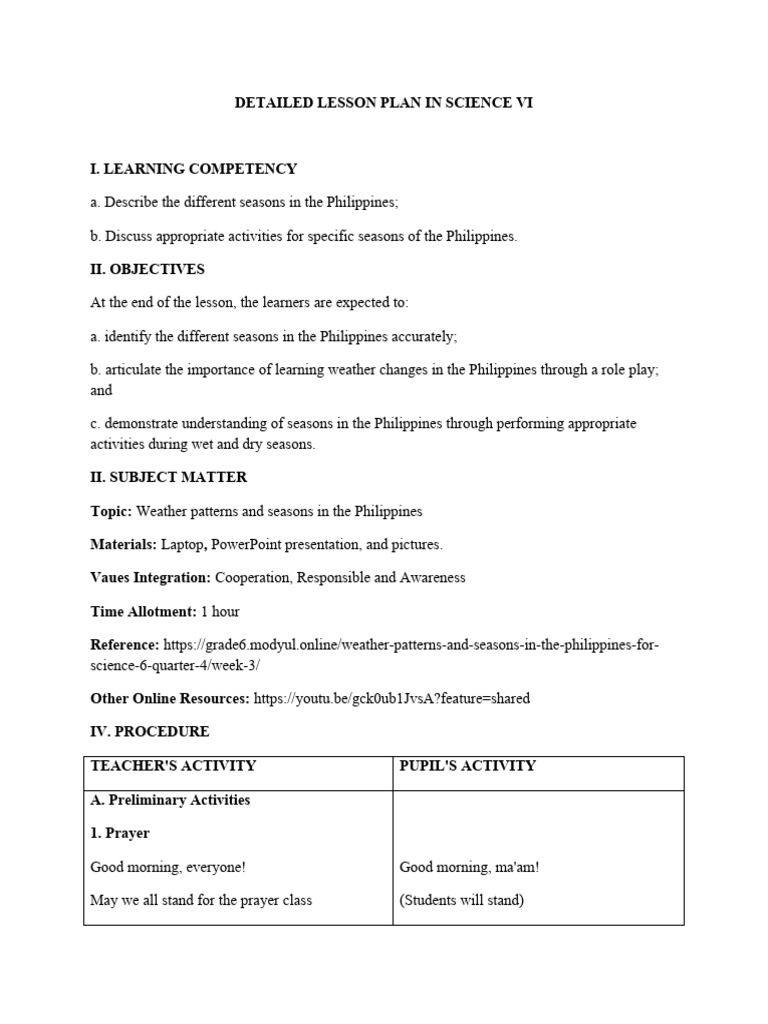 DETAILED-LESSON-PLAN-IN-SCIENCE-6 | PDF | Atmosphere Of Earth | Humidity