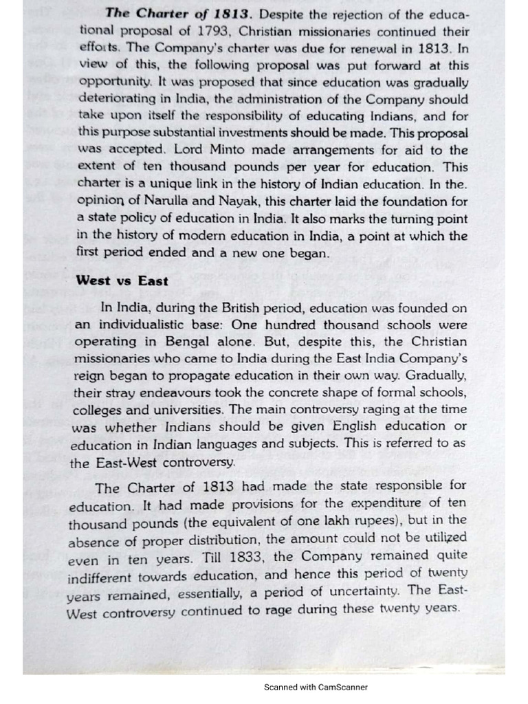 Charter Act 1813-1833 | PDF